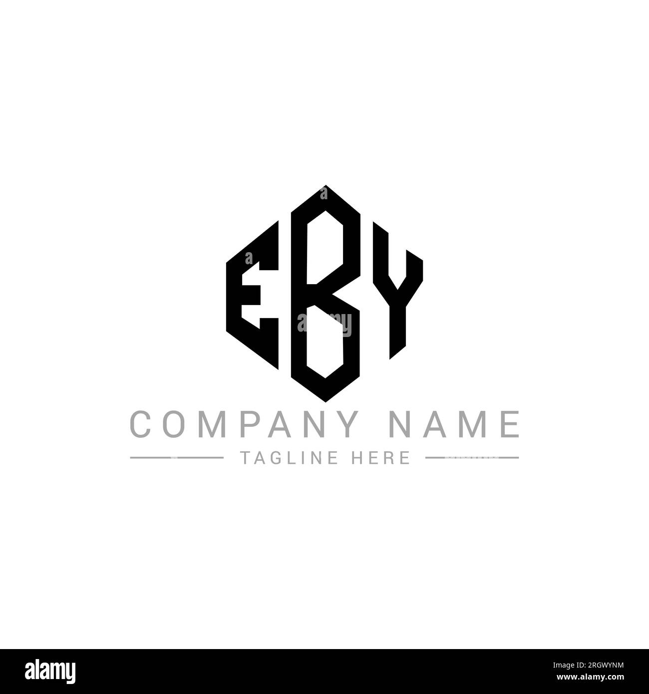 EBY letter logo design with polygon shape. EBY polygon and cube shape ...