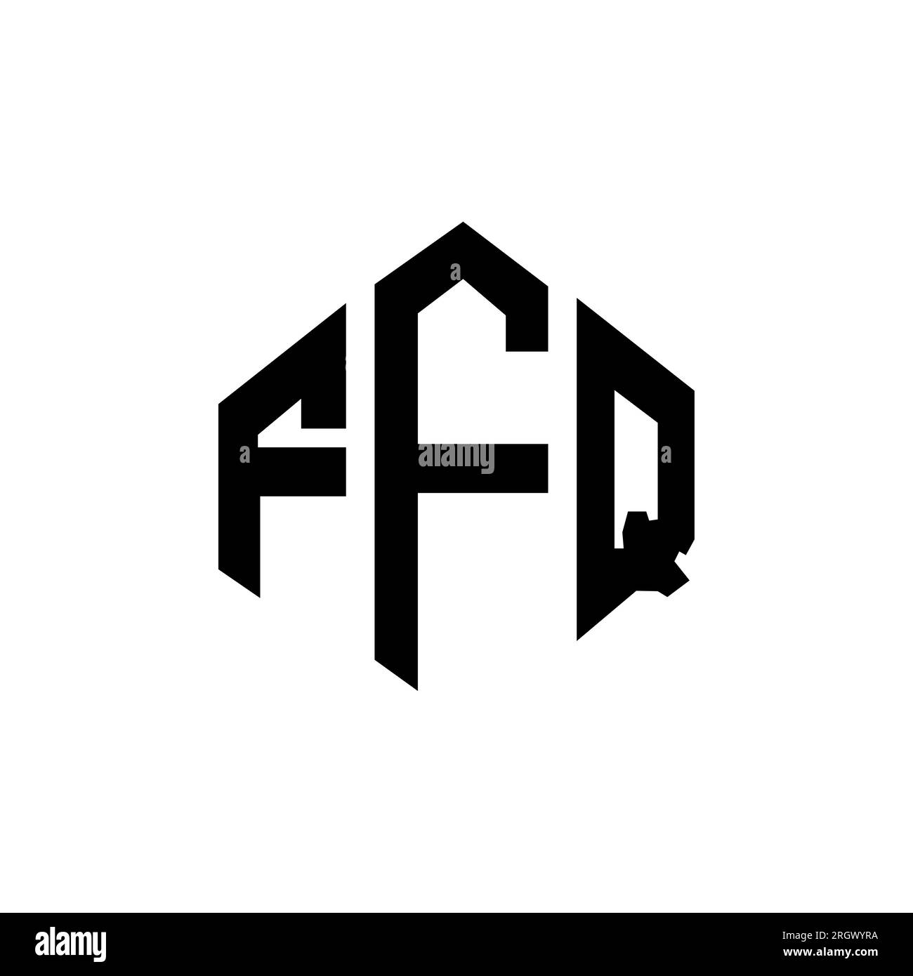FFQ letter logo design with polygon shape. FFQ polygon and cube shape ...