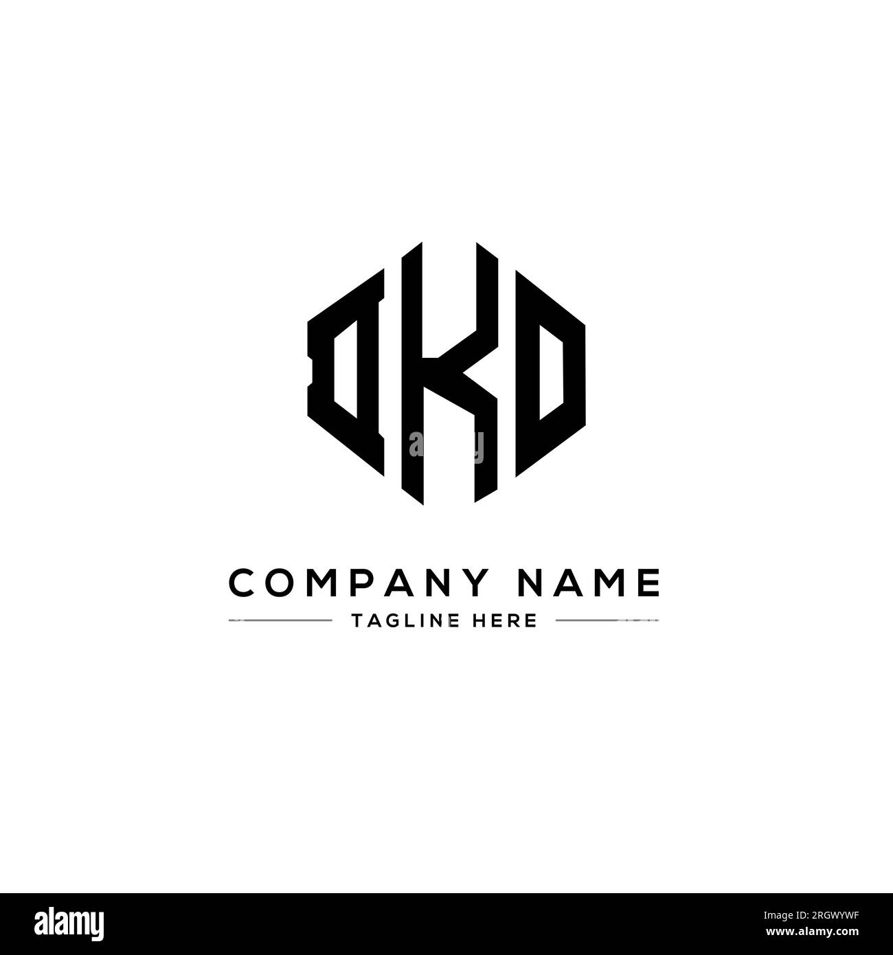 DKO letter logo design with polygon shape. DKO polygon and cube shape ...