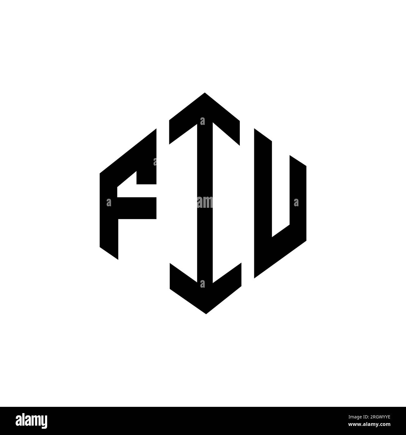 FIU letter logo design with polygon shape. FIU polygon and cube shape ...