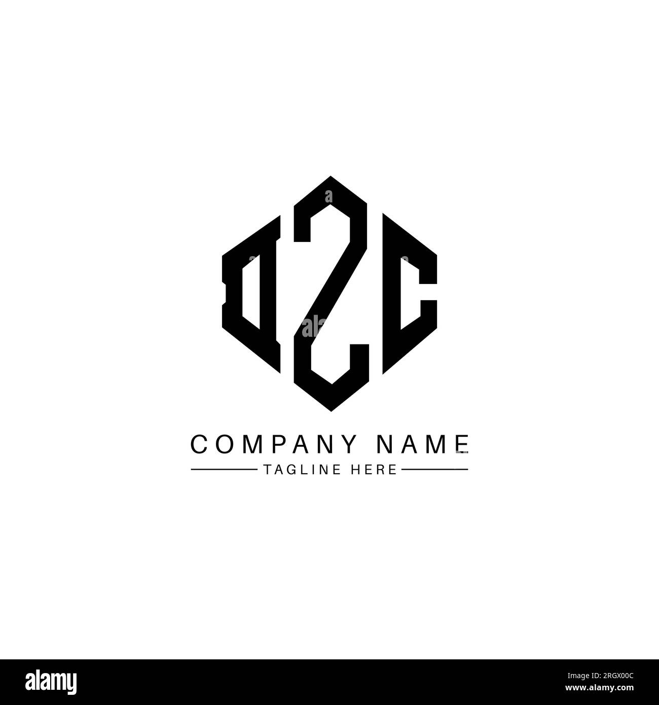 DZC letter logo design with polygon shape. DZC polygon and cube shape ...