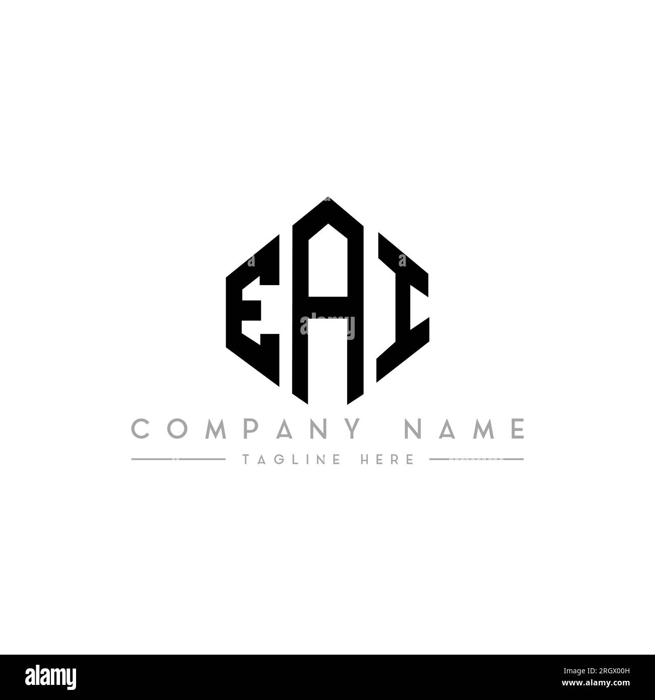 EAI letter logo design with polygon shape. EAI polygon and cube shape ...
