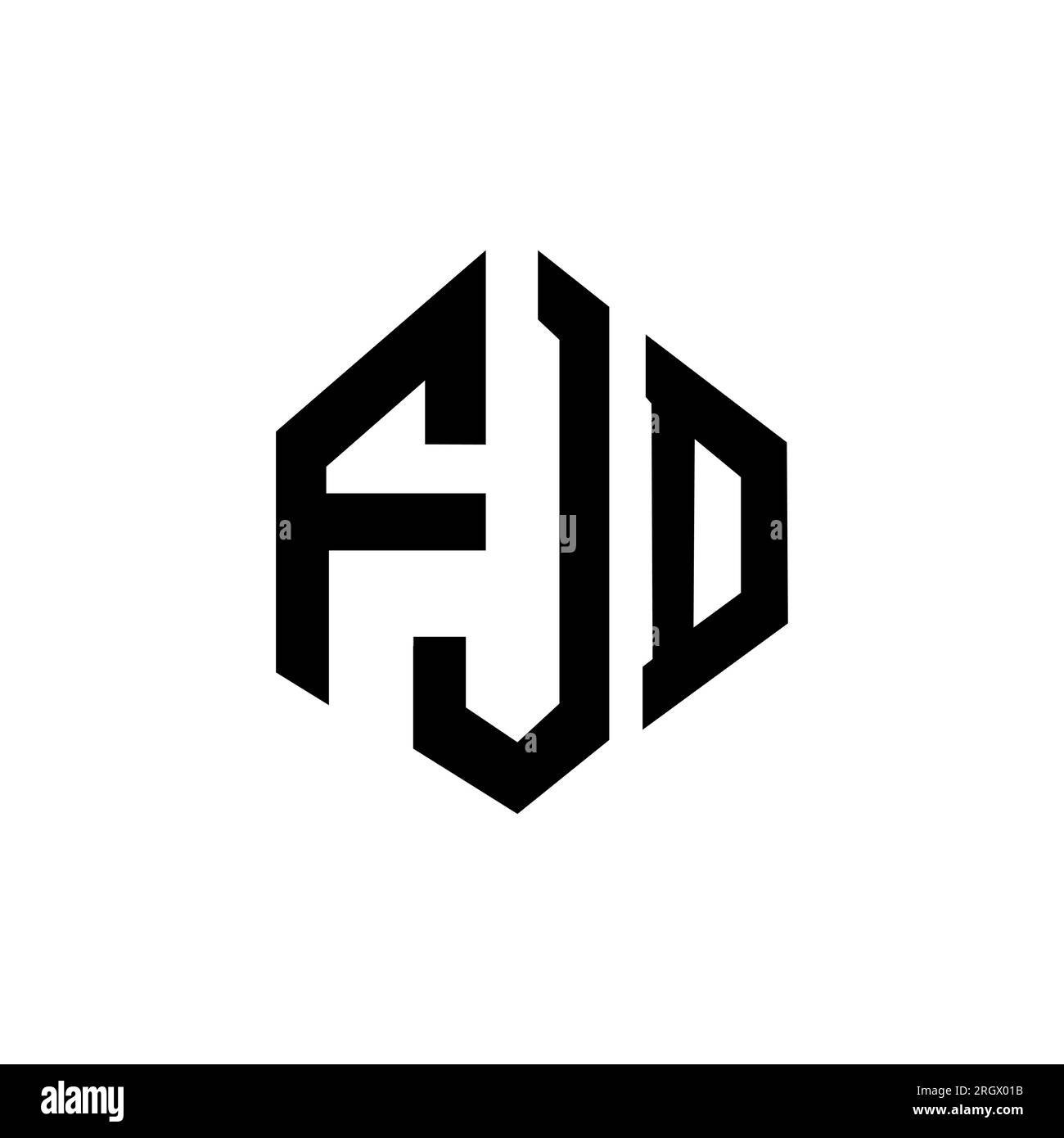 FJD letter logo design with polygon shape. FJD polygon and cube shape ...
