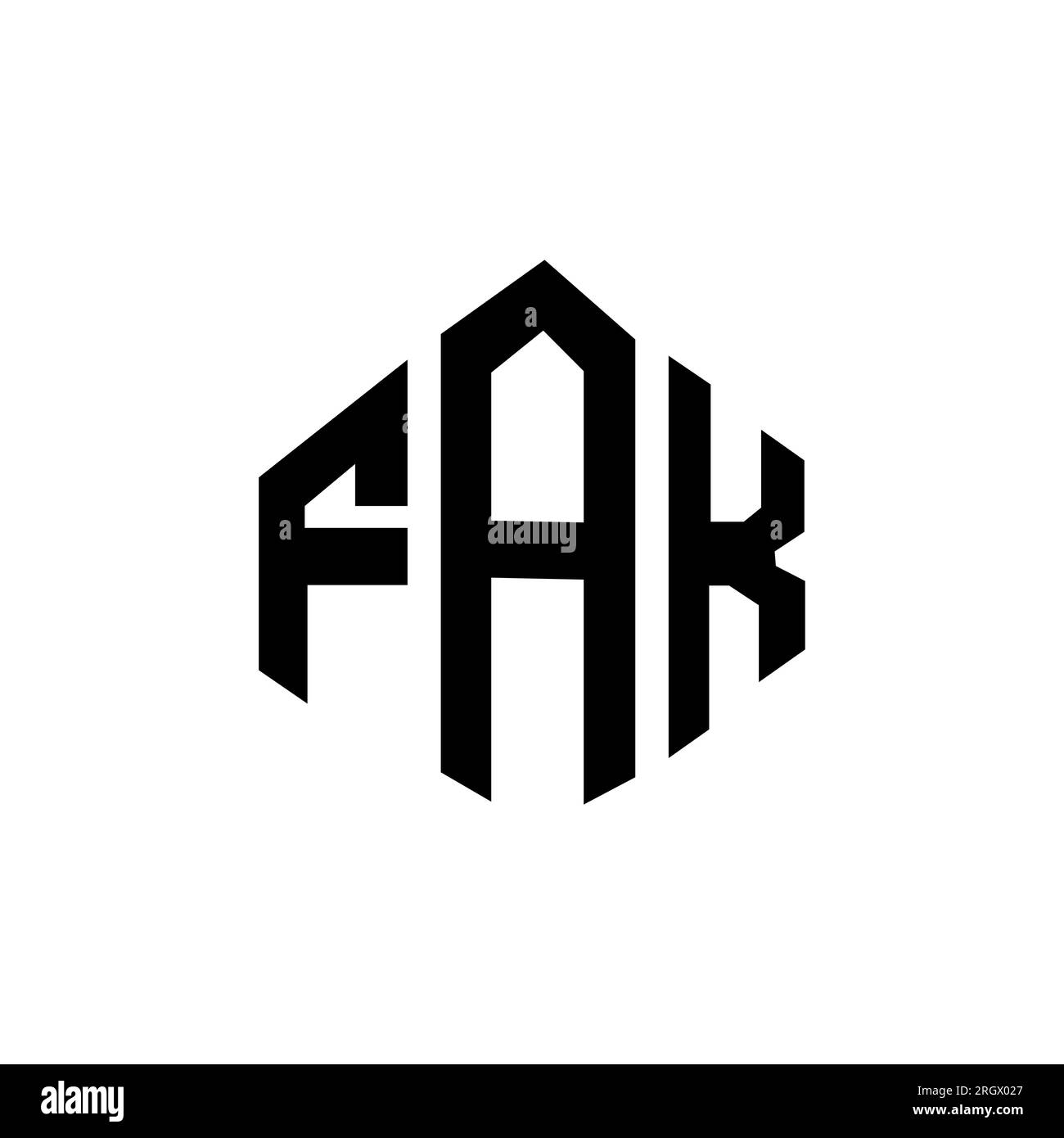 FAK letter logo design with polygon shape. FAK polygon and cube shape ...