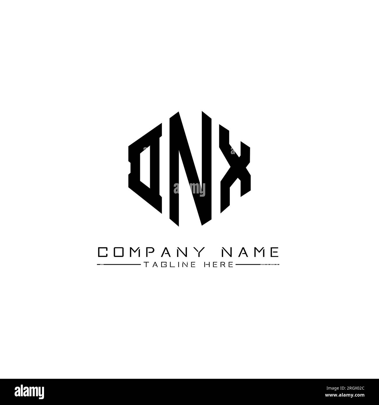 DNX letter logo design with polygon shape. DNX polygon and cube shape ...