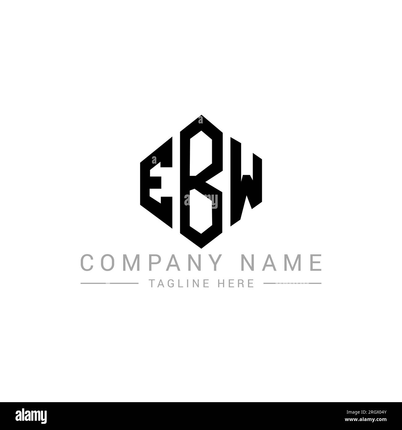 EBW letter logo design with polygon shape. EBW polygon and cube shape ...