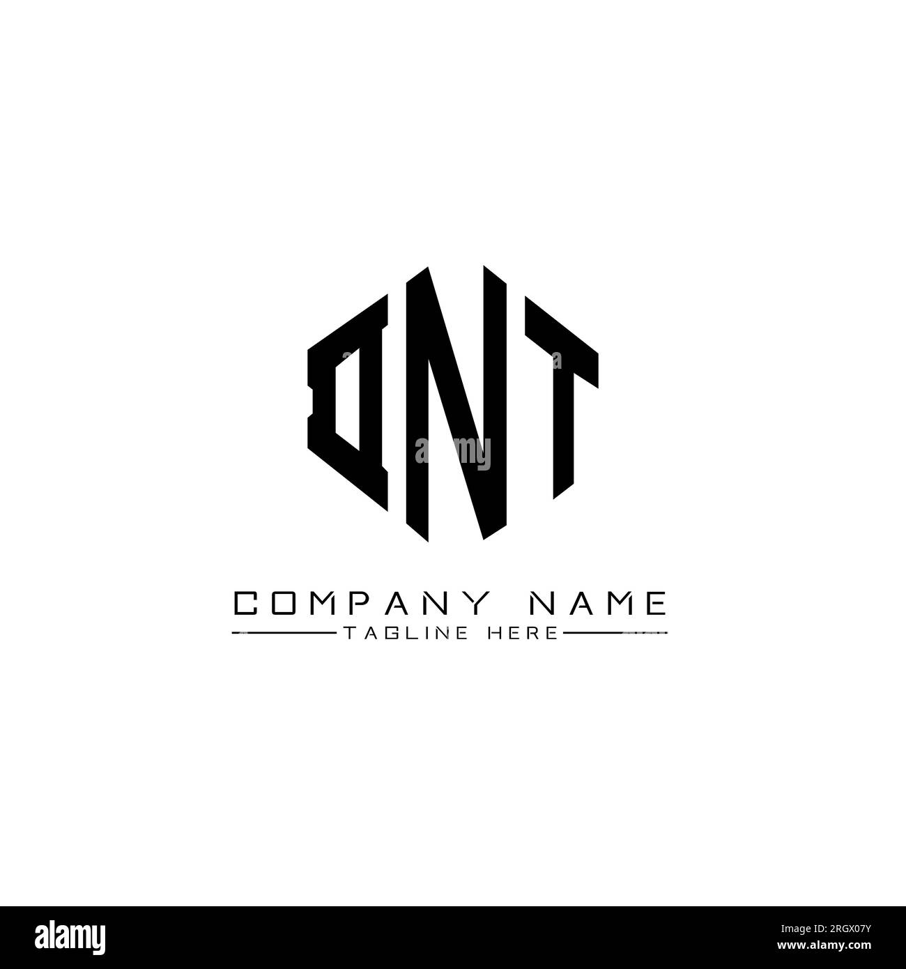 DNT letter logo design with polygon shape. DNT polygon and cube shape logo design. DNT hexagon ...