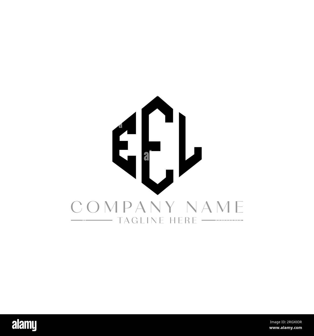EEL letter logo design with polygon shape. EEL polygon and cube shape ...