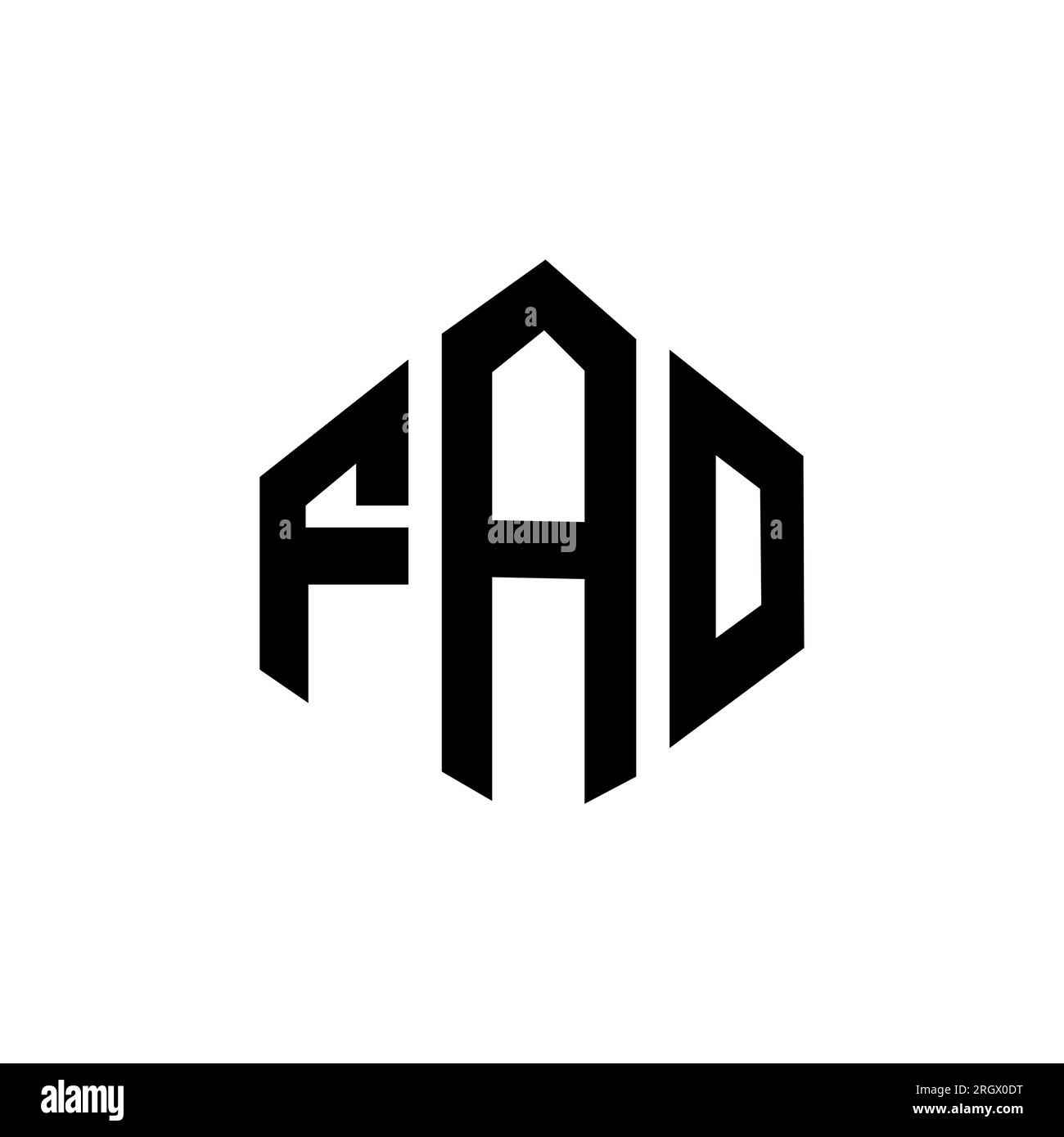 FAO letter logo design with polygon shape. FAO polygon and cube shape ...
