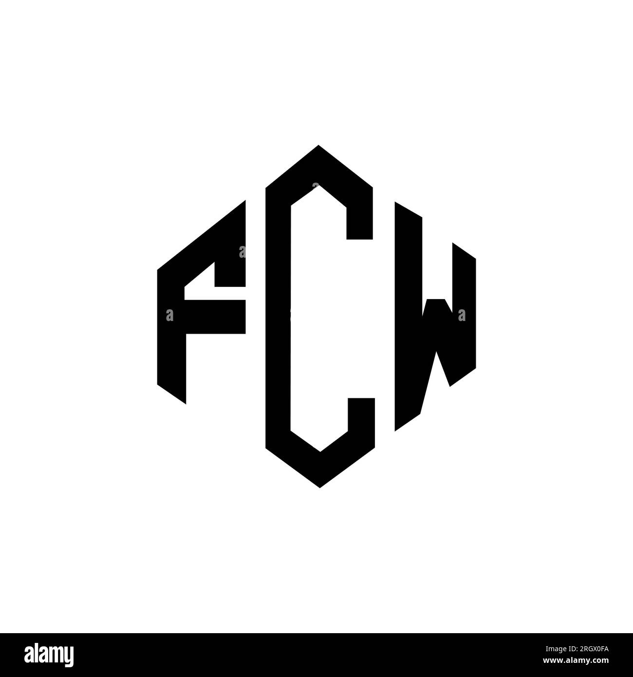 FCW letter logo design with polygon shape. FCW polygon and cube shape ...