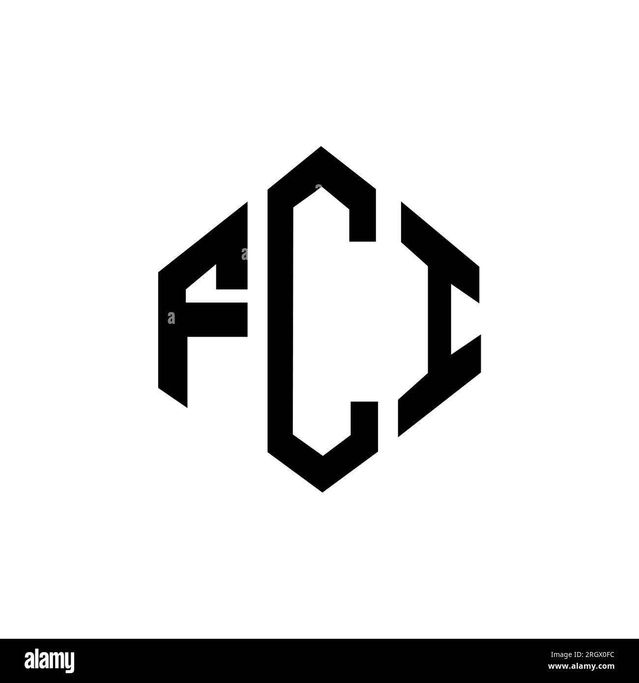 FCI letter logo design with polygon shape. FCI polygon and cube shape ...
