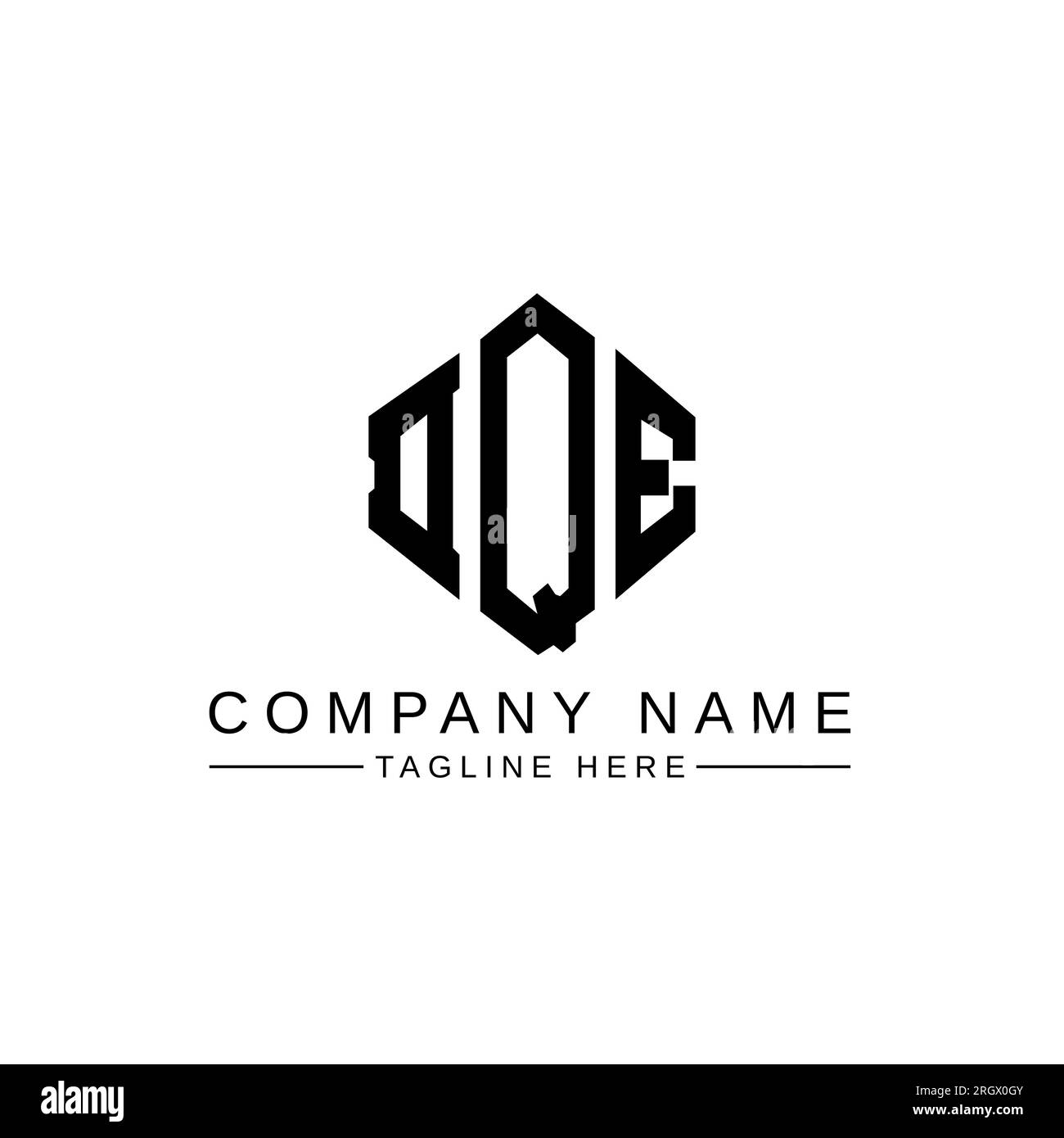 DQE letter logo design with polygon shape. DQE polygon and cube shape ...