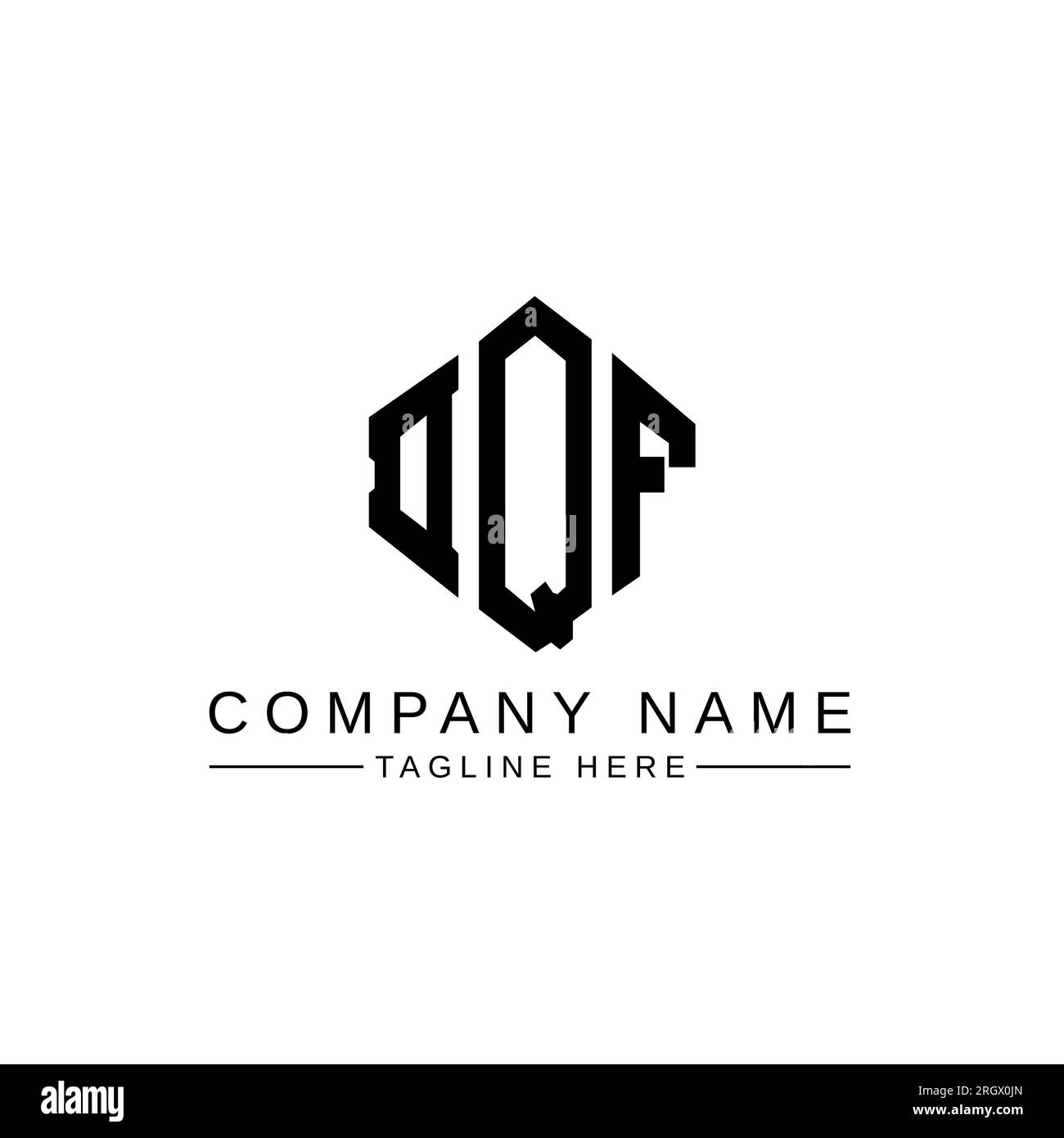 DQF letter logo design with polygon shape. DQF polygon and cube shape ...