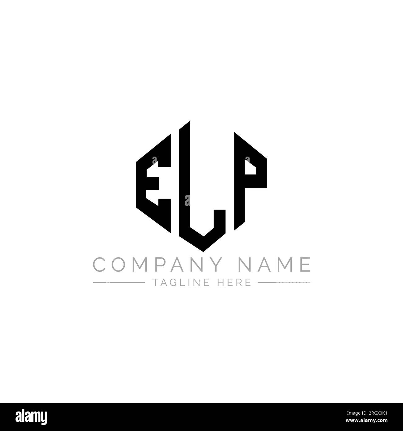 ELP letter logo design with polygon shape. ELP polygon and cube shape ...