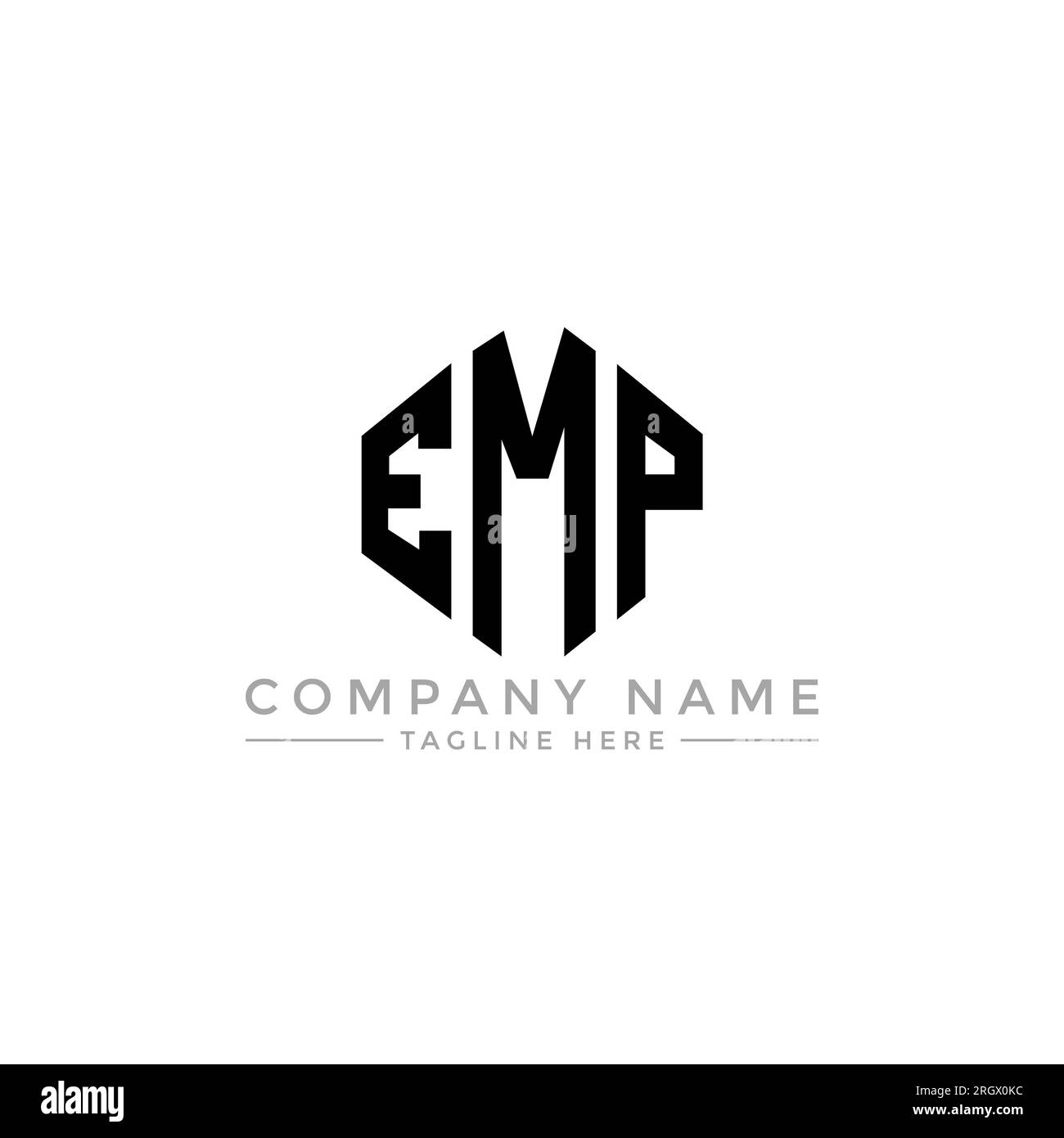 EMP letter logo design with polygon shape. EMP polygon and cube shape ...