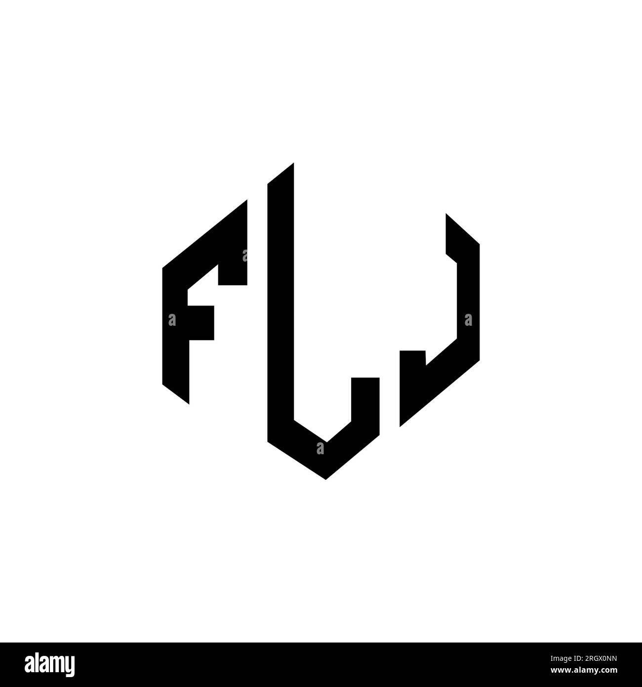 FLJ letter logo design with polygon shape. FLJ polygon and cube shape ...