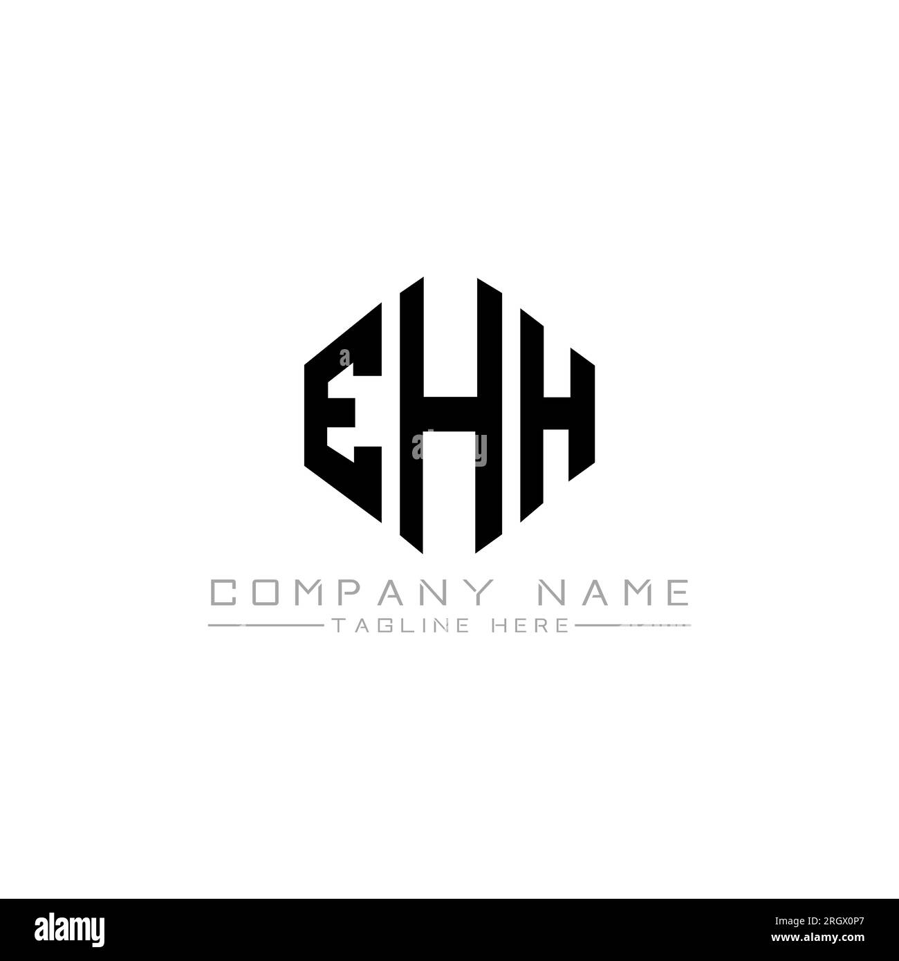 EHH letter logo design with polygon shape. EHH polygon and cube shape ...