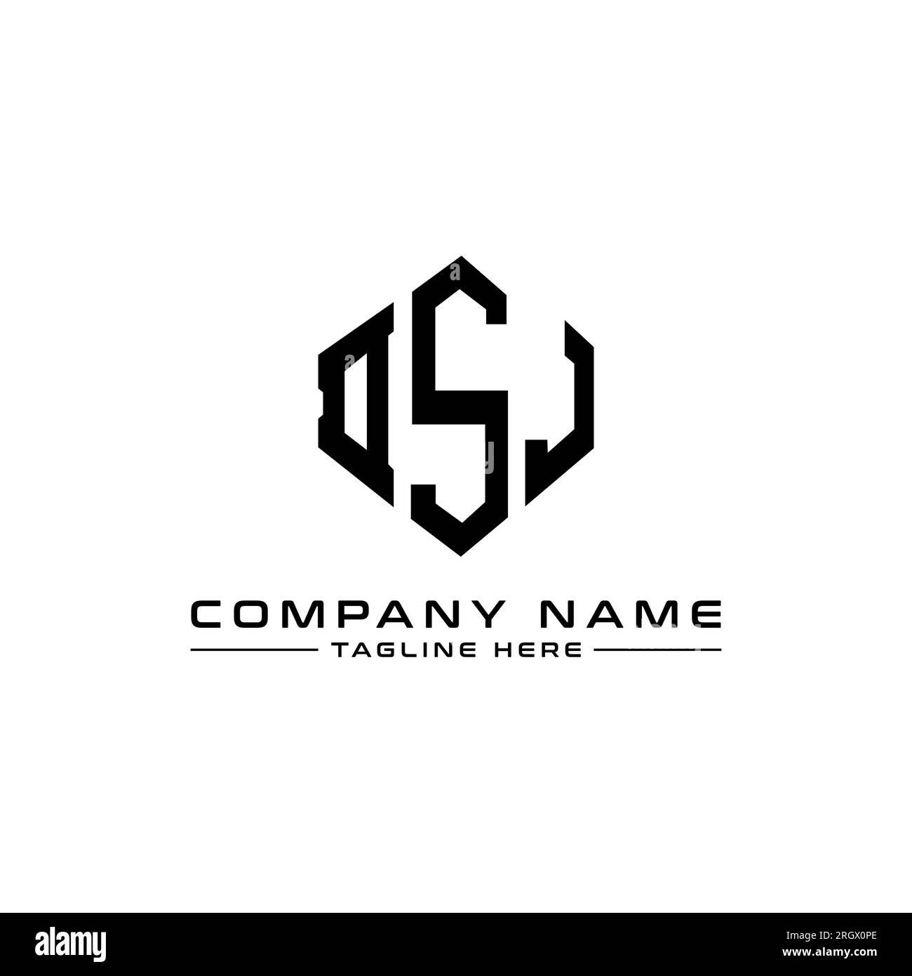DSJ letter logo design with polygon shape. DSJ polygon and cube shape ...