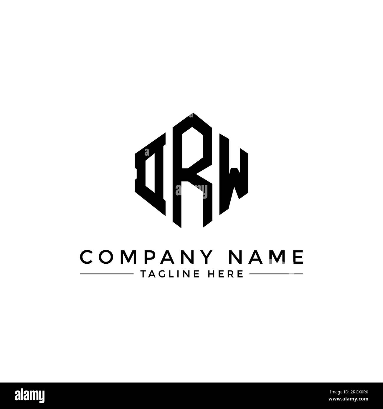 DRW letter logo design with polygon shape. DRW polygon and cube shape ...