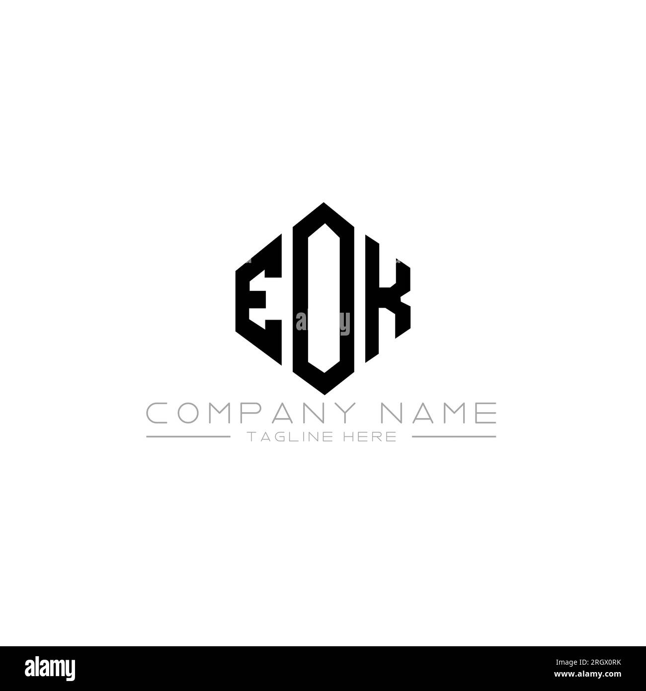 EOK letter logo design with polygon shape. EOK polygon and cube shape ...