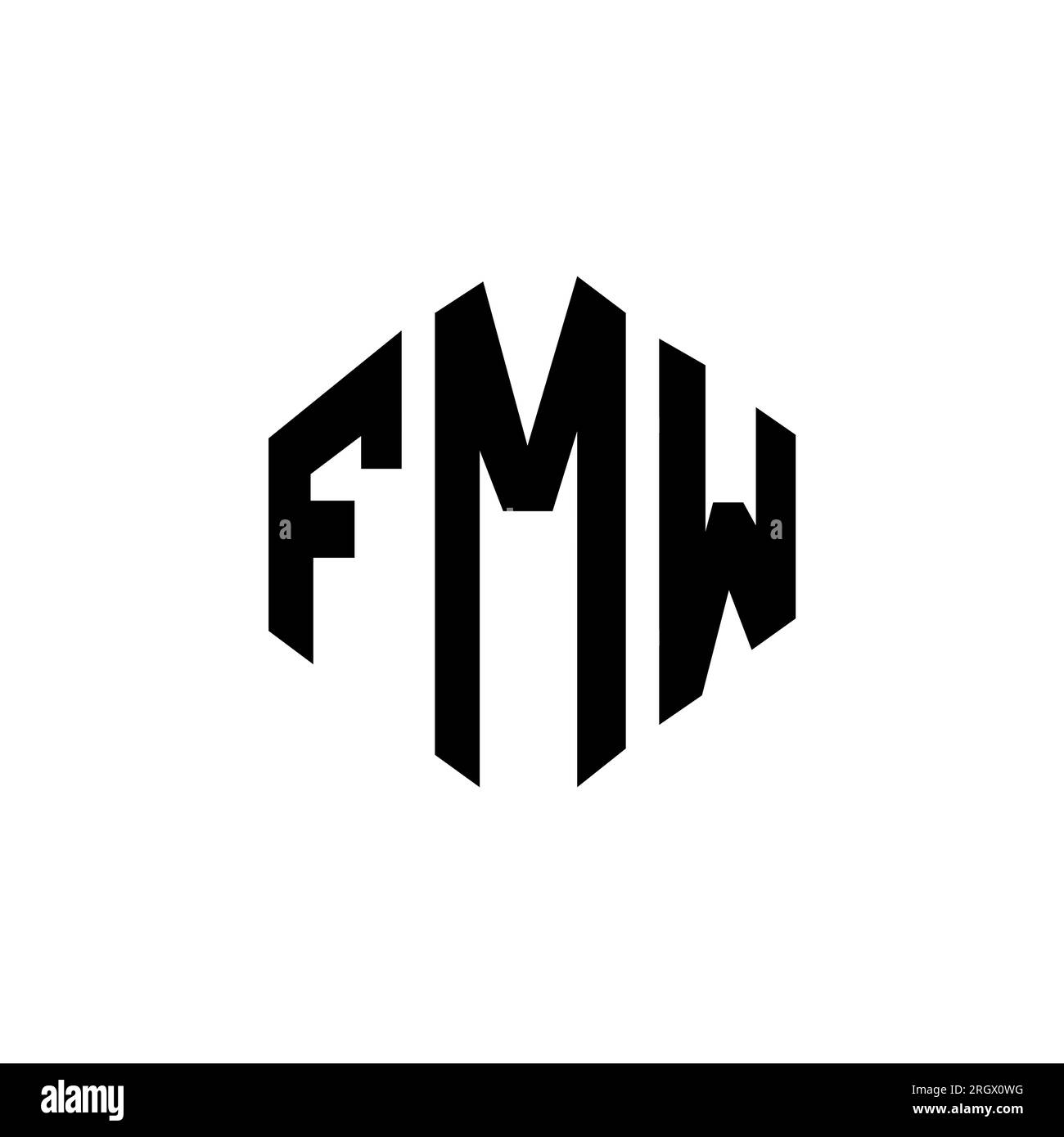 FMW letter logo design with polygon shape. FMW polygon and cube shape ...
