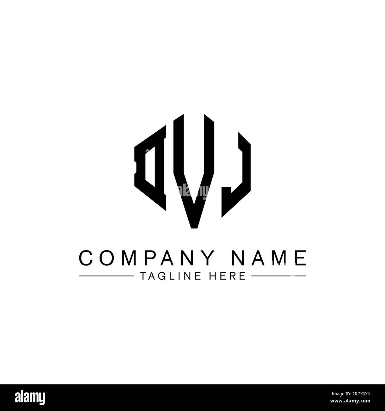 DVJ letter logo design with polygon shape. DVJ polygon and cube shape ...