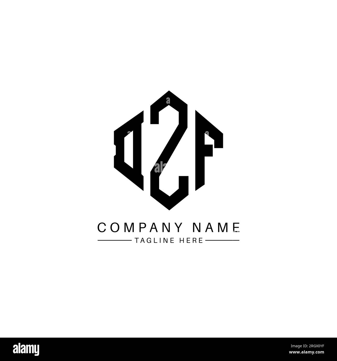 DZF letter logo design with polygon shape. DZF polygon and cube shape ...