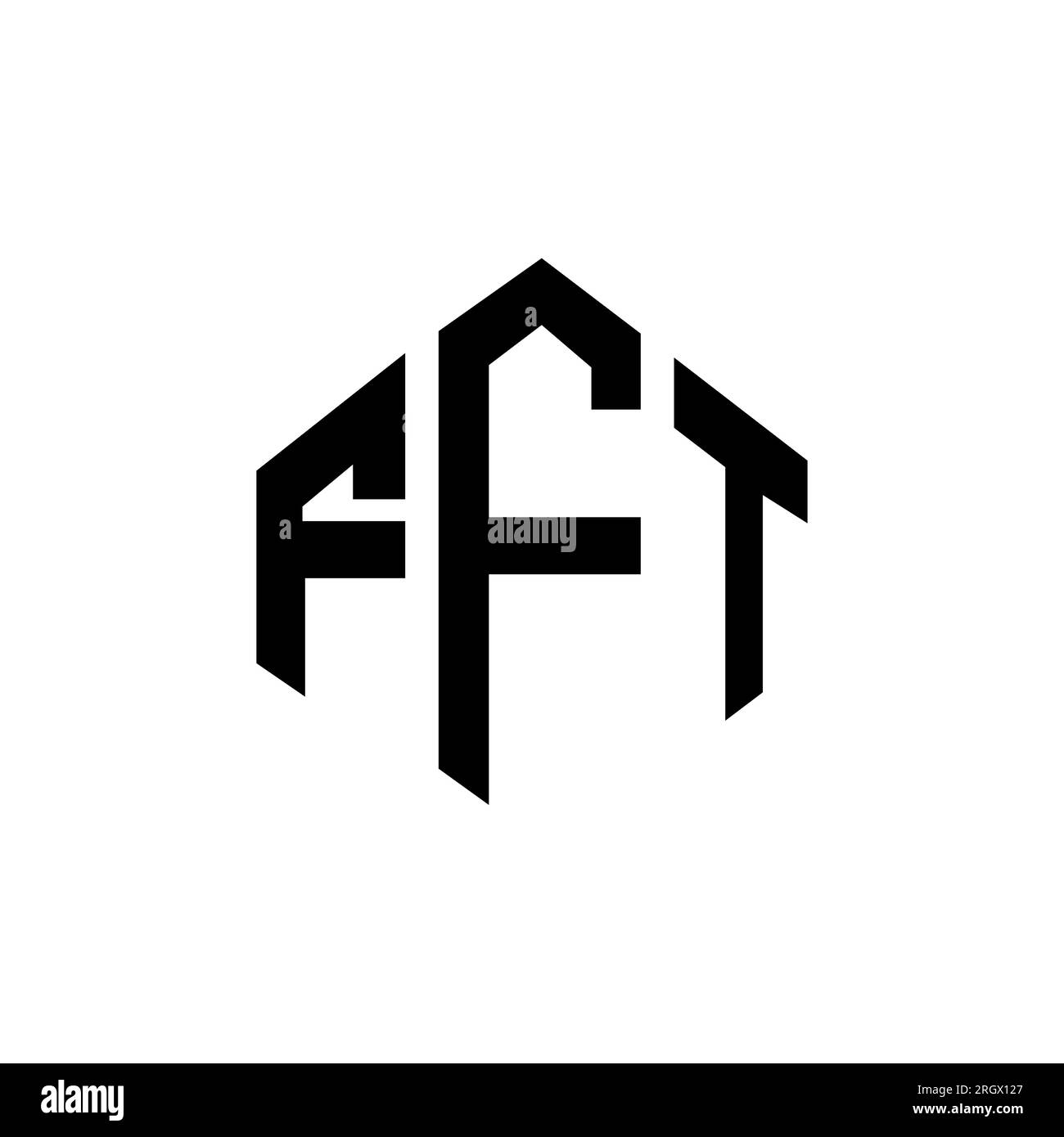 FFT letter logo design with polygon shape. FFT polygon and cube shape logo design. FFT hexagon ...