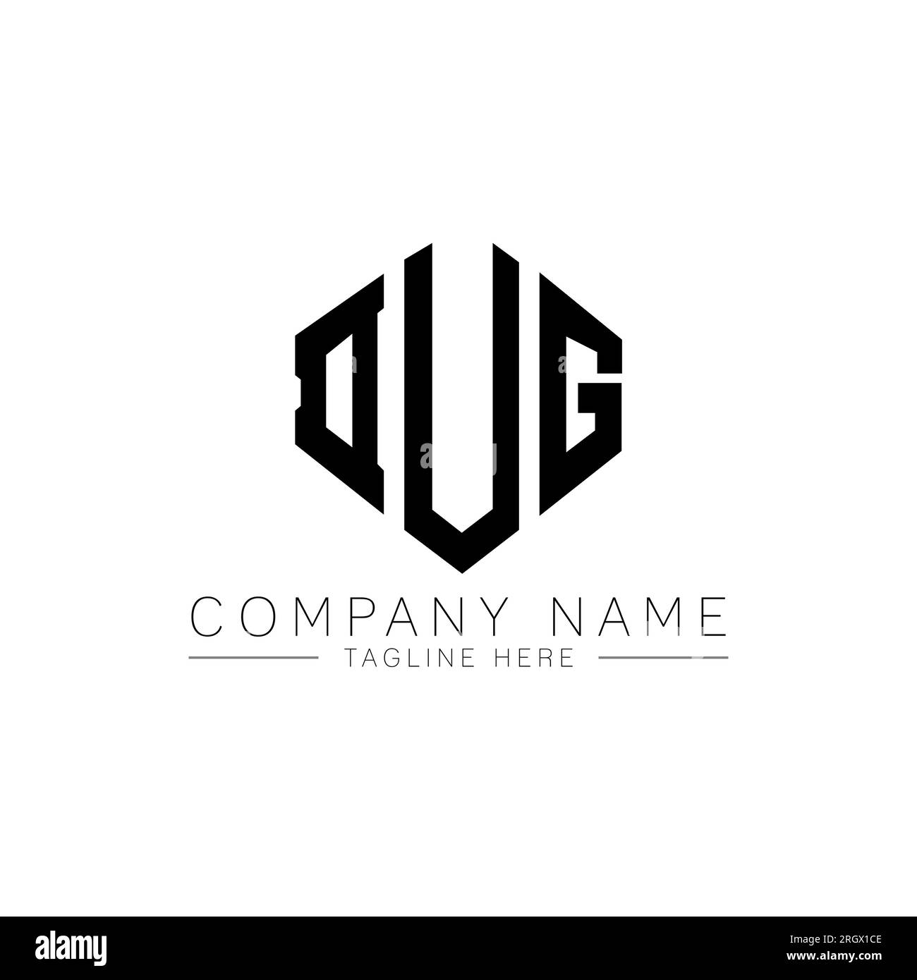 DUG letter logo design with polygon shape. DUG polygon and cube shape ...