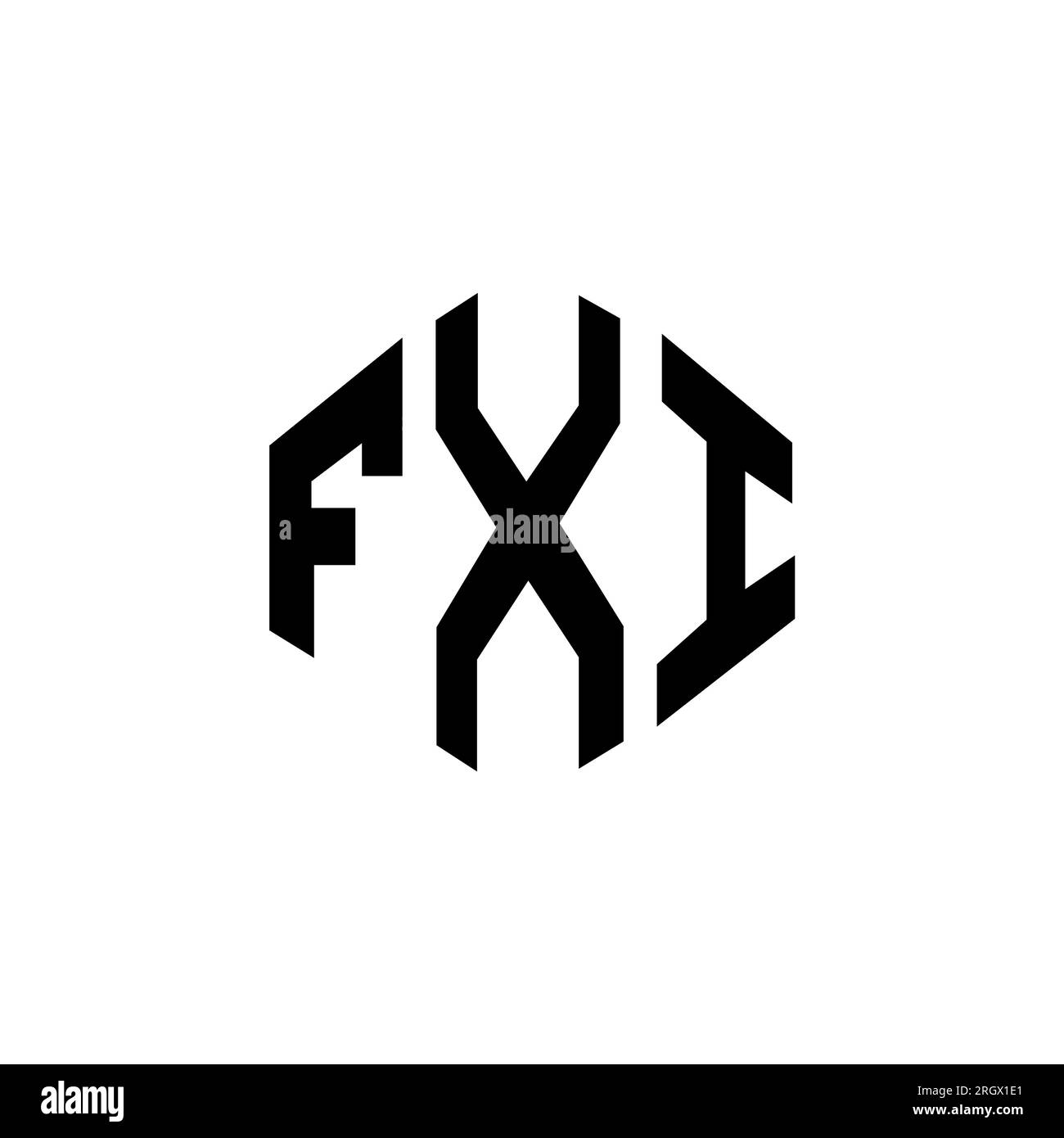 FXI letter logo design with polygon shape. FXI polygon and cube shape ...