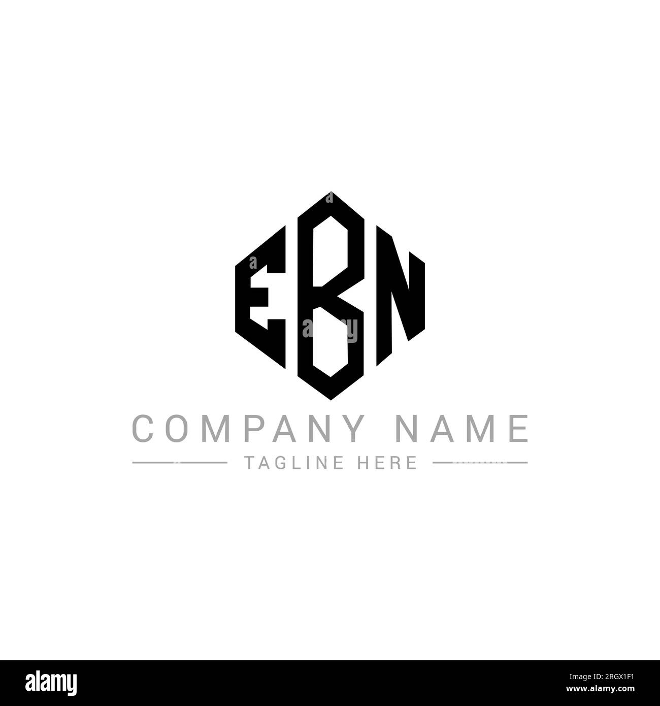 EBN letter logo design with polygon shape. EBN polygon and cube shape ...