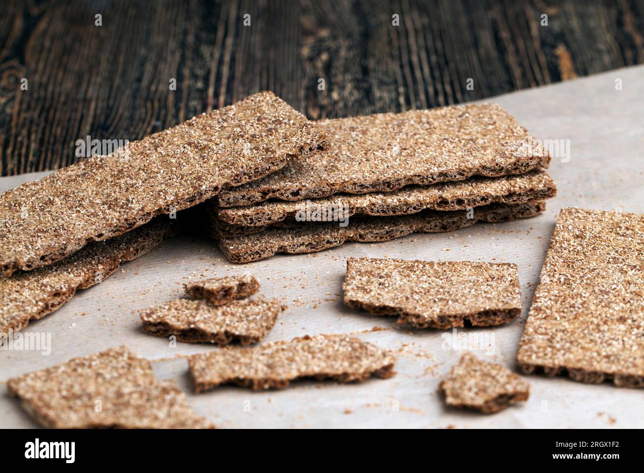 crispy rye bread, healthy foods made from rye flour, thin and crispy ...