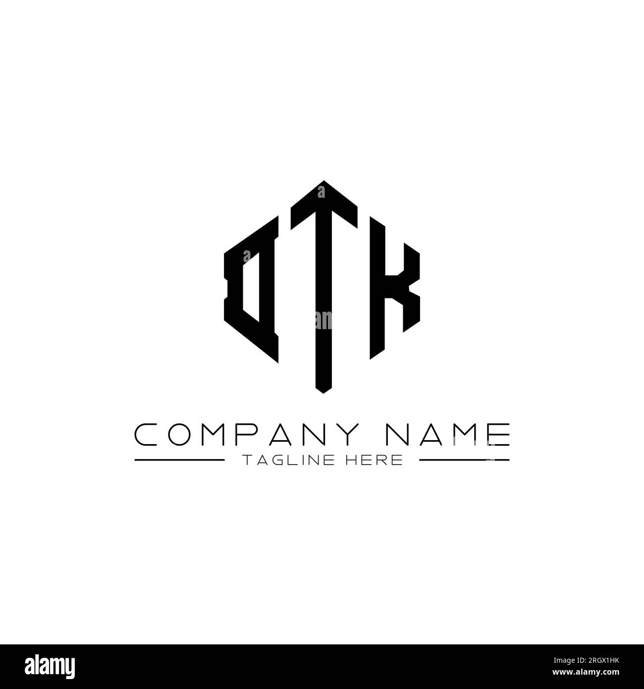 DTK letter logo design with polygon shape. DTK polygon and cube shape logo design. DTK hexagon ...