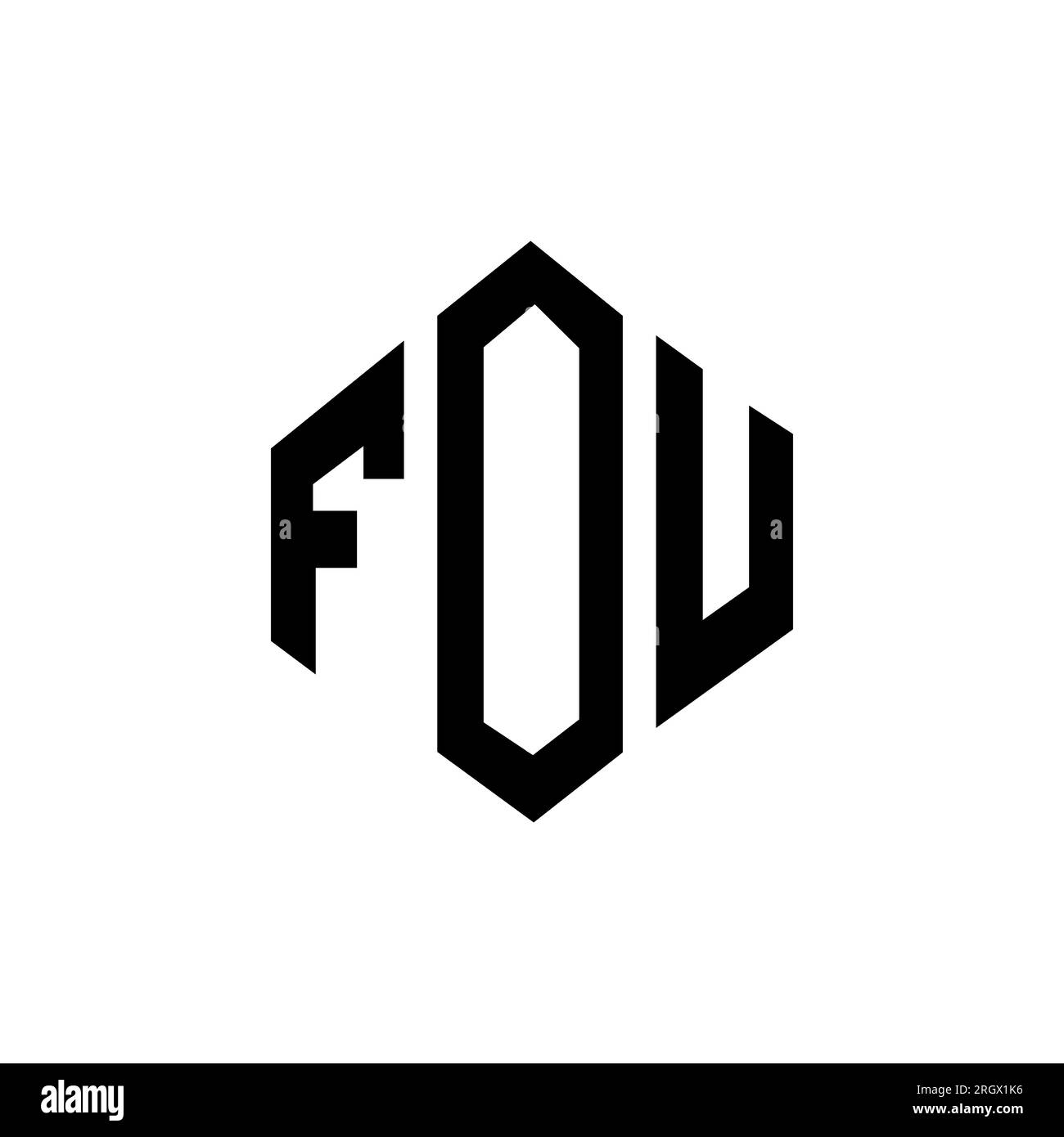 FOU letter logo design with polygon shape. FOU polygon and cube shape ...