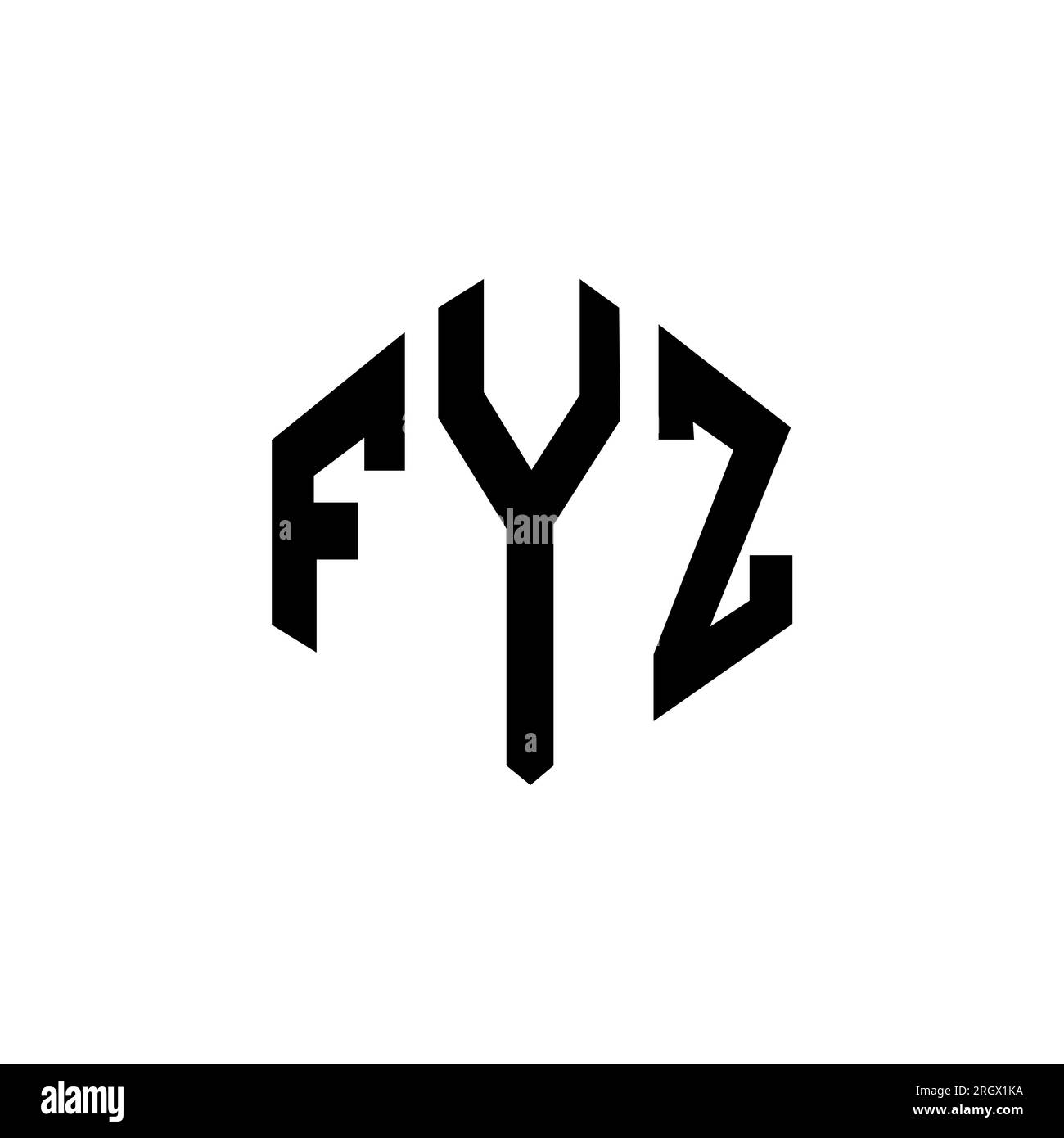 FYZ letter logo design with polygon shape. FYZ polygon and cube shape ...