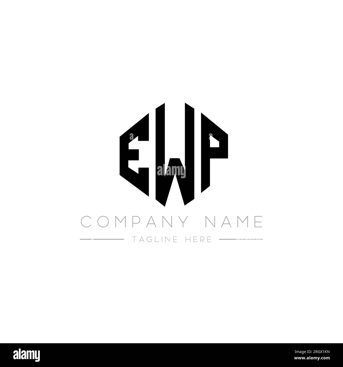 EWP letter logo design with polygon shape. EWP polygon and cube shape ...