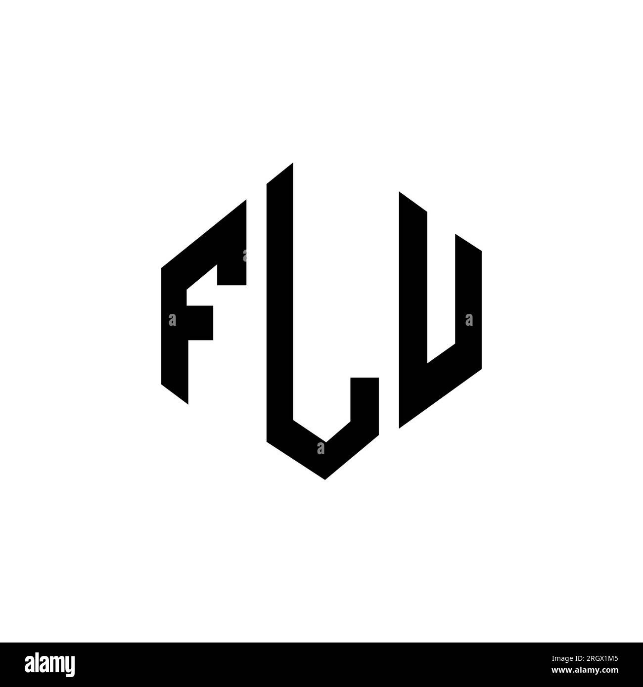 FLU letter logo design with polygon shape. FLU polygon and cube shape ...