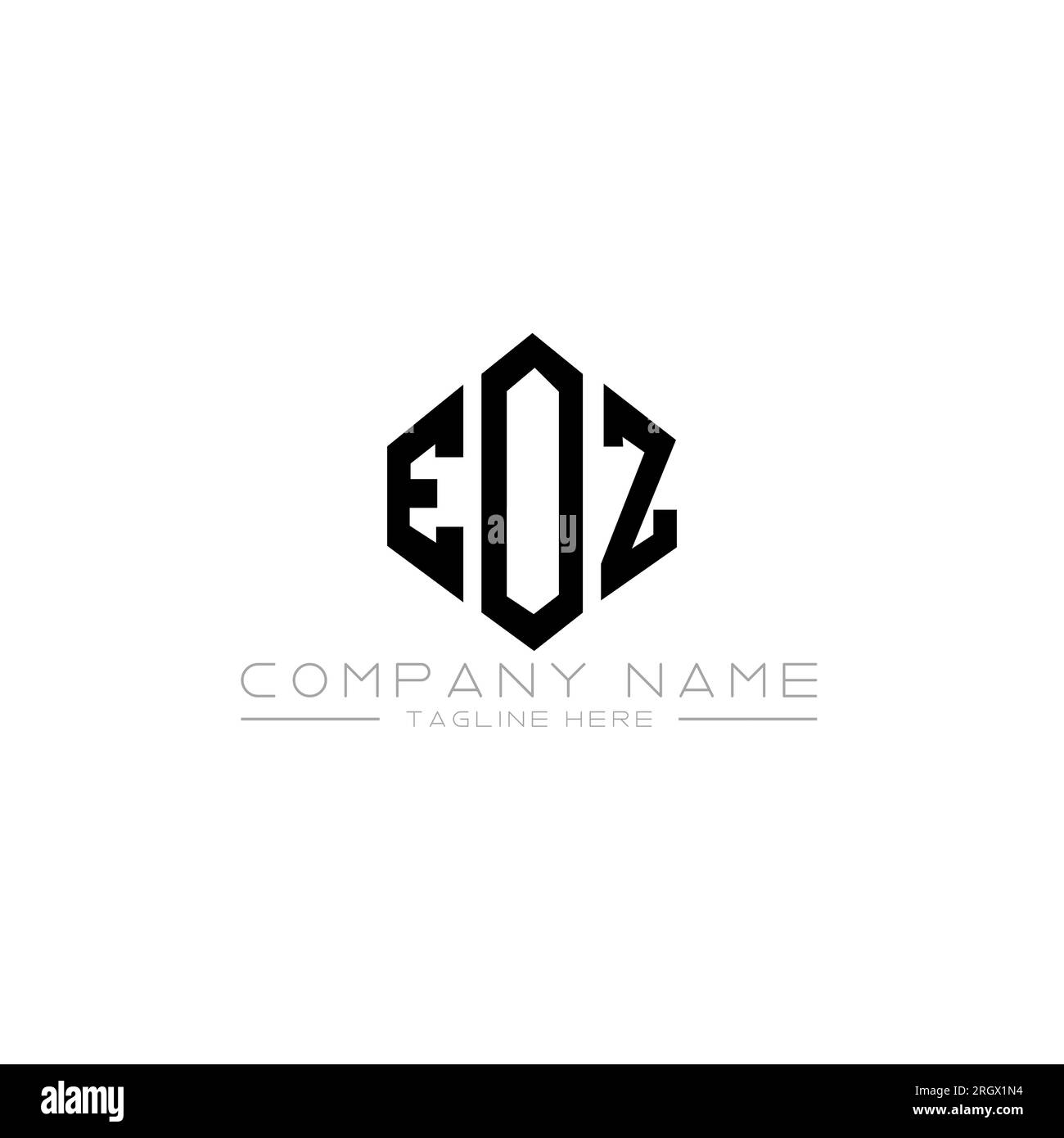 EOZ letter logo design with polygon shape. EOZ polygon and cube shape ...