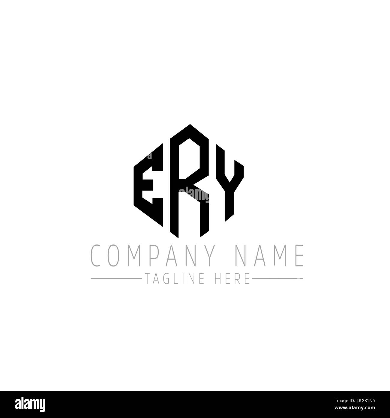 ERY letter logo design with polygon shape. ERY polygon and cube shape ...