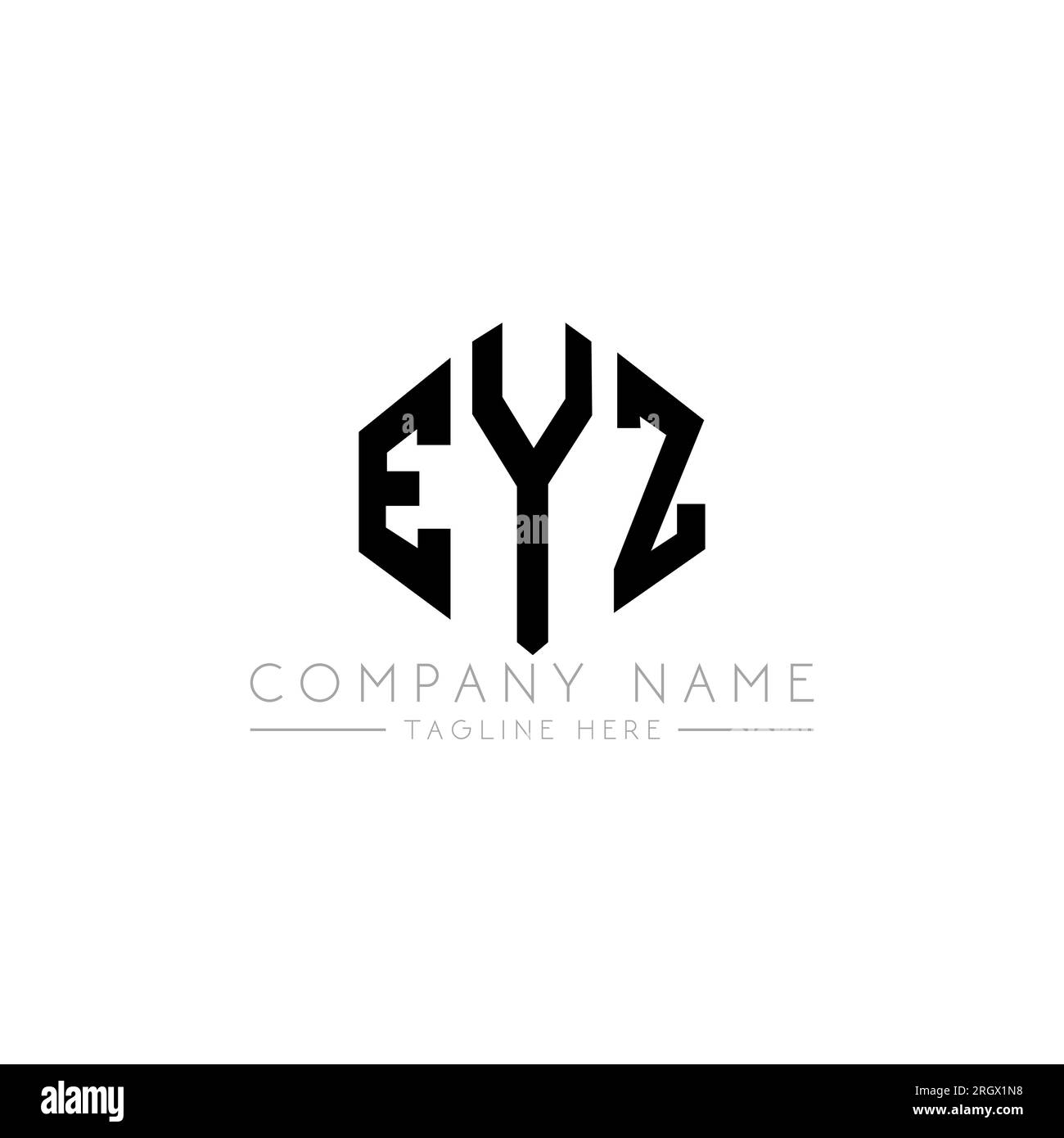 EYZ letter logo design with polygon shape. EYZ polygon and cube shape ...
