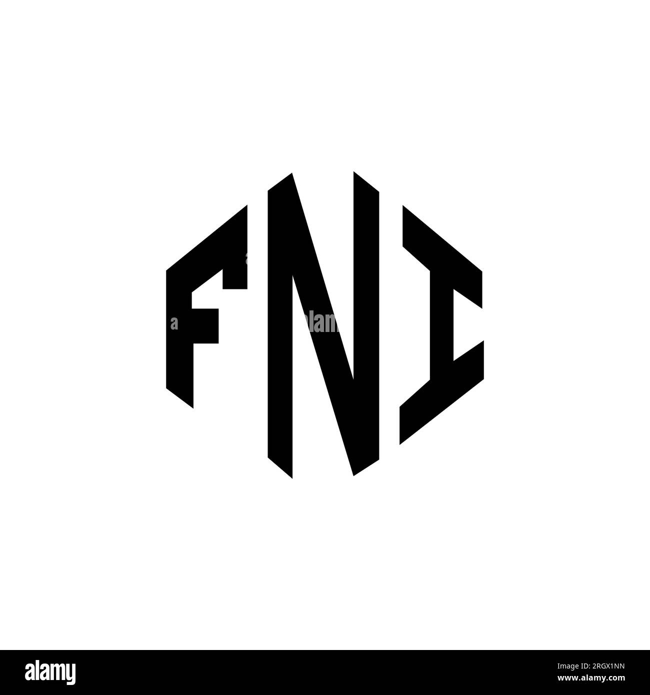 FNI letter logo design with polygon shape. FNI polygon and cube shape ...