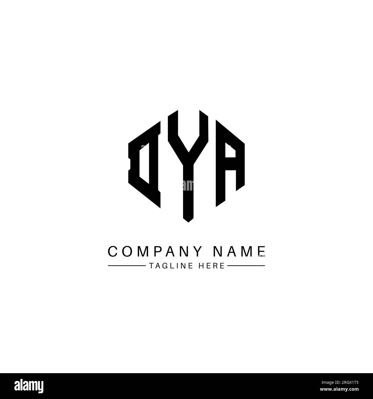 DYA letter logo design with polygon shape. DYA polygon and cube shape ...