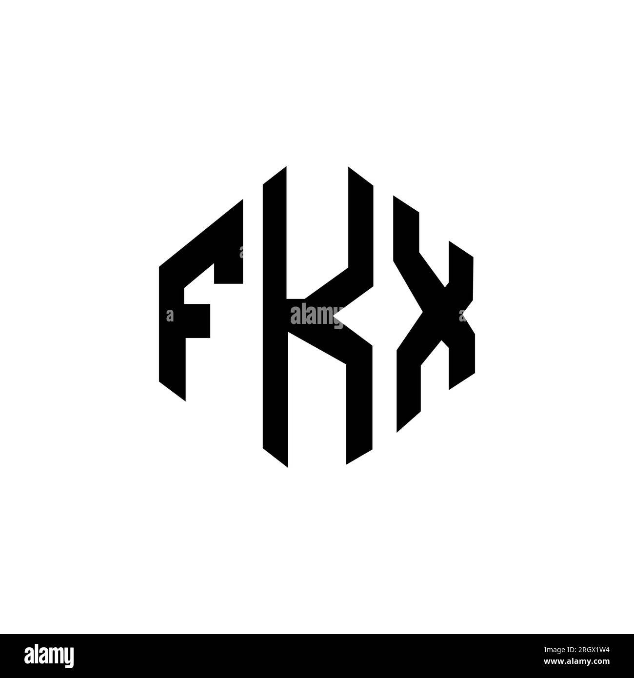 FKX letter logo design with polygon shape. FKX polygon and cube shape ...
