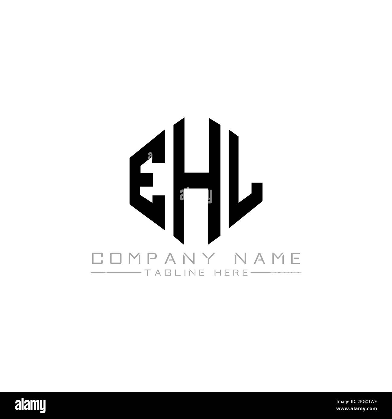 EHL letter logo design with polygon shape. EHL polygon and cube shape ...