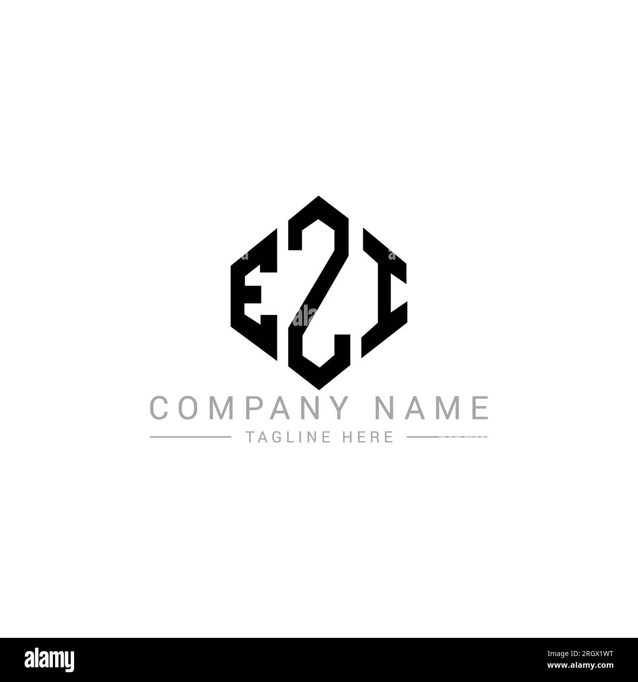 EZI letter logo design with polygon shape. EZI polygon and cube shape ...