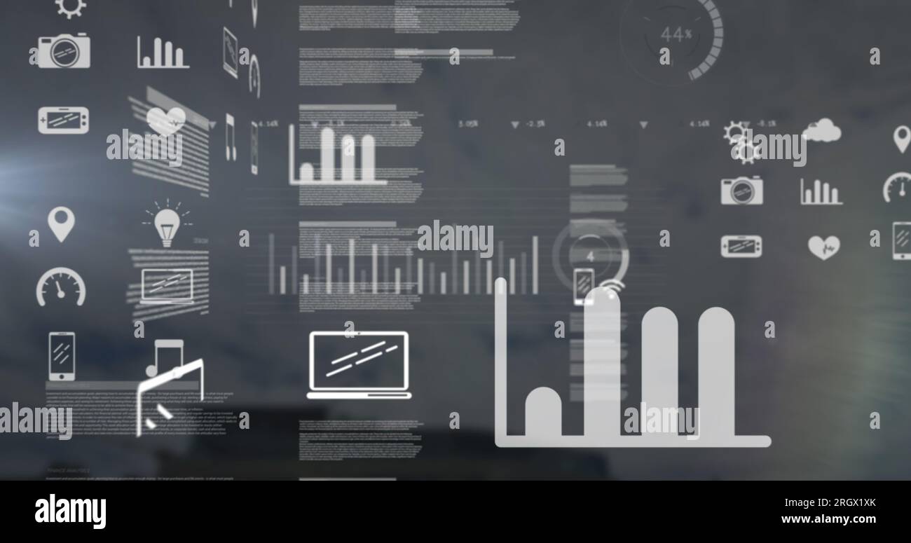 Animation digital clouds icons over hi-res stock photography and images - Alamy