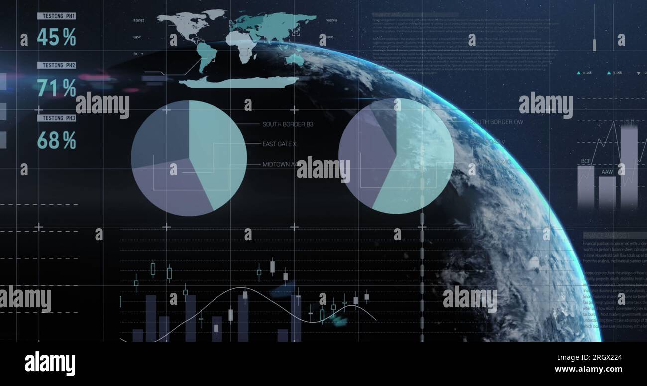 Animation statistics over world map hi-res stock photography and images ...