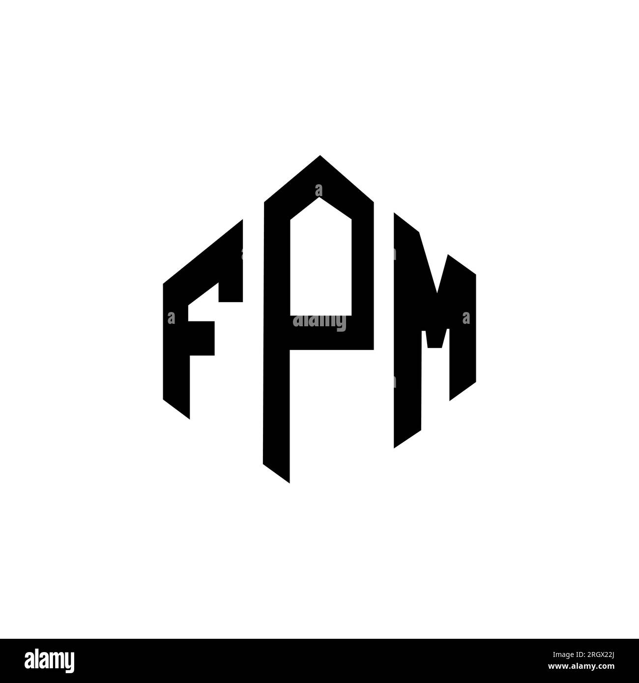 FPM letter logo design with polygon shape. FPM polygon and cube shape ...