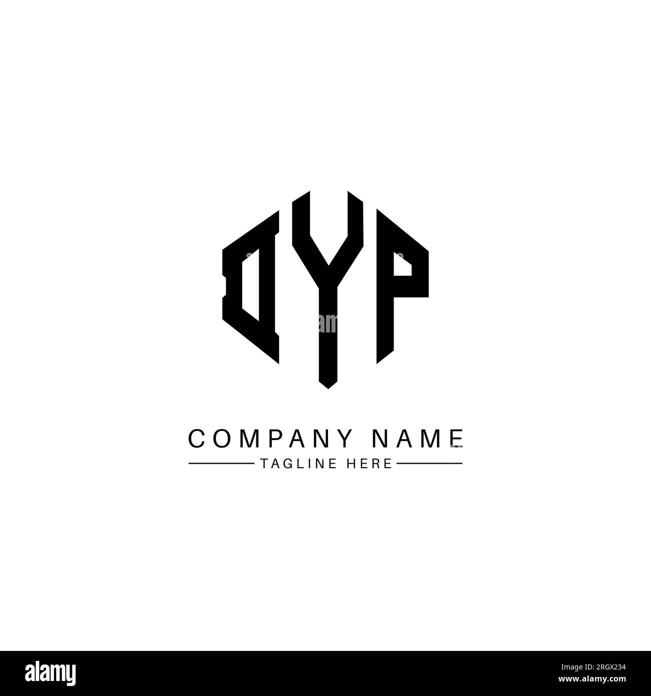 DYP letter logo design with polygon shape. DYP polygon and cube shape logo design. DYP hexagon ...