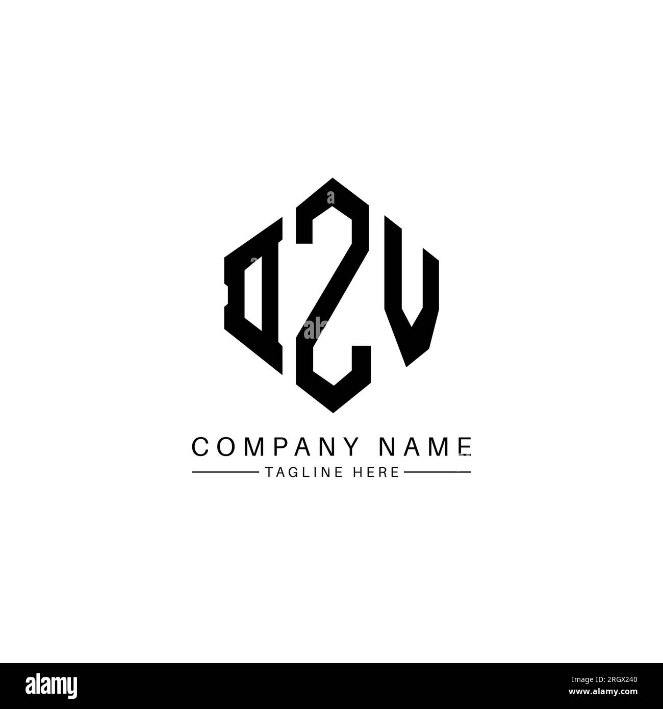 DZV letter logo design with polygon shape. DZV polygon and cube shape ...